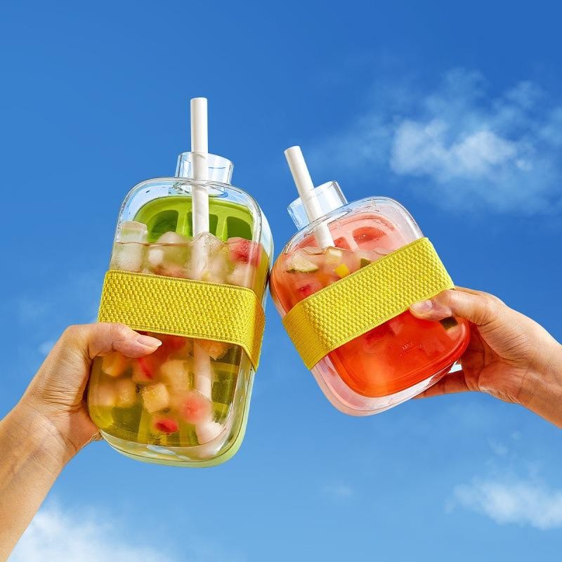 Jual [LOGU] Botol cetakan es batu 2 in 1, Botol Minum Segar dengan Ice ...