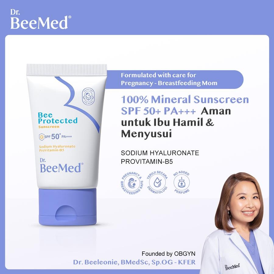 Jual Dr. BeeMed Bee Protected Sunscreen SPF 50 PA+++ - 100% Mineral ...