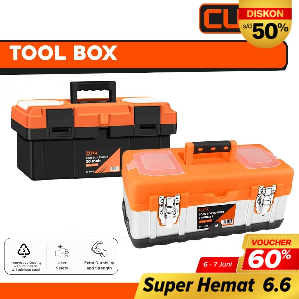 Jual CUTA Tool Box Besi Baja Stainless ABS Besar Toolbox Kotak Perkakas ...