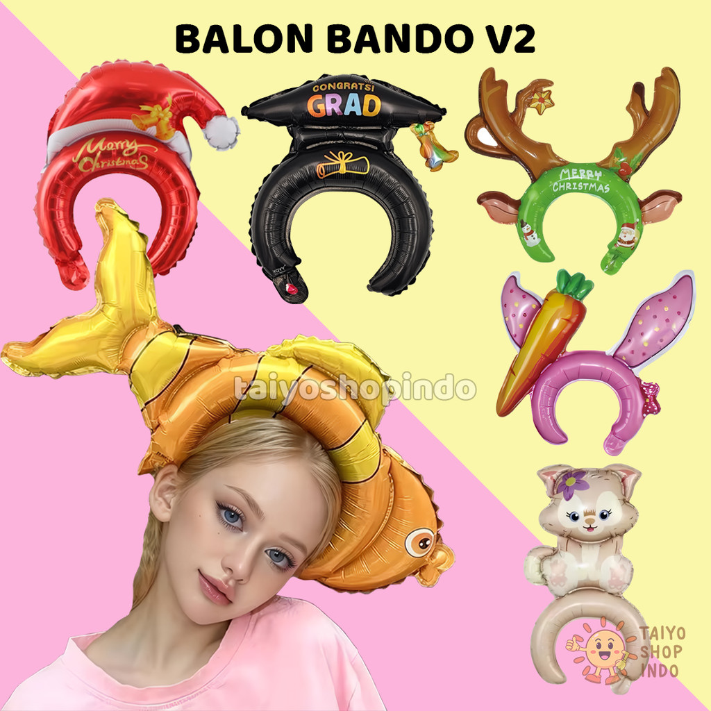 Jual TAIYO Balon Bando V2 Bondu Ballon Foil Headband Animal Christmass ...