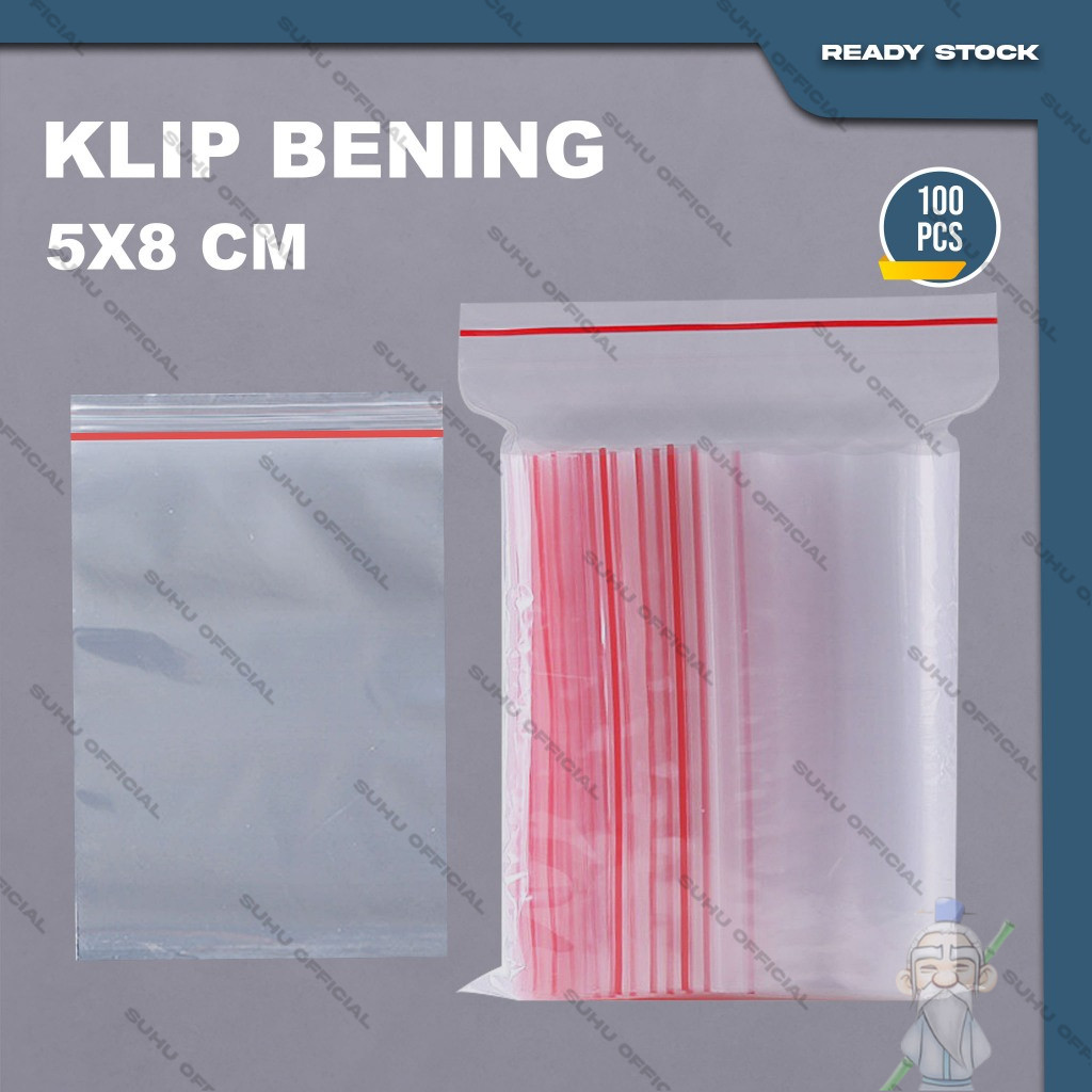 Jual Plastik Klip Ziplock Bening Ukuran 5X8 1 Pack Isi 100 Pcs | Shopee ...