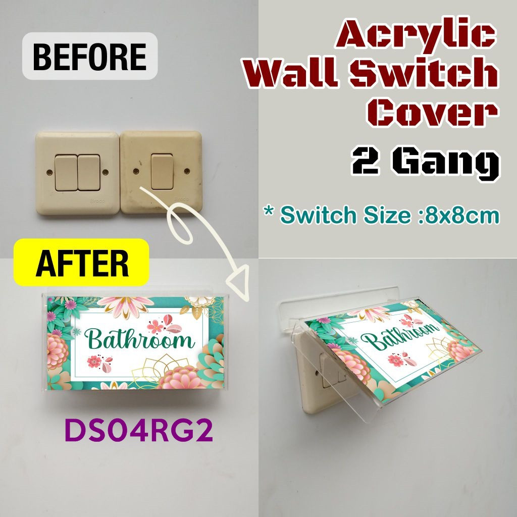 Jual ACRYLIC Cover Penutup Saklar Lampu Ruangan Kamar Universal 2 Gang ...