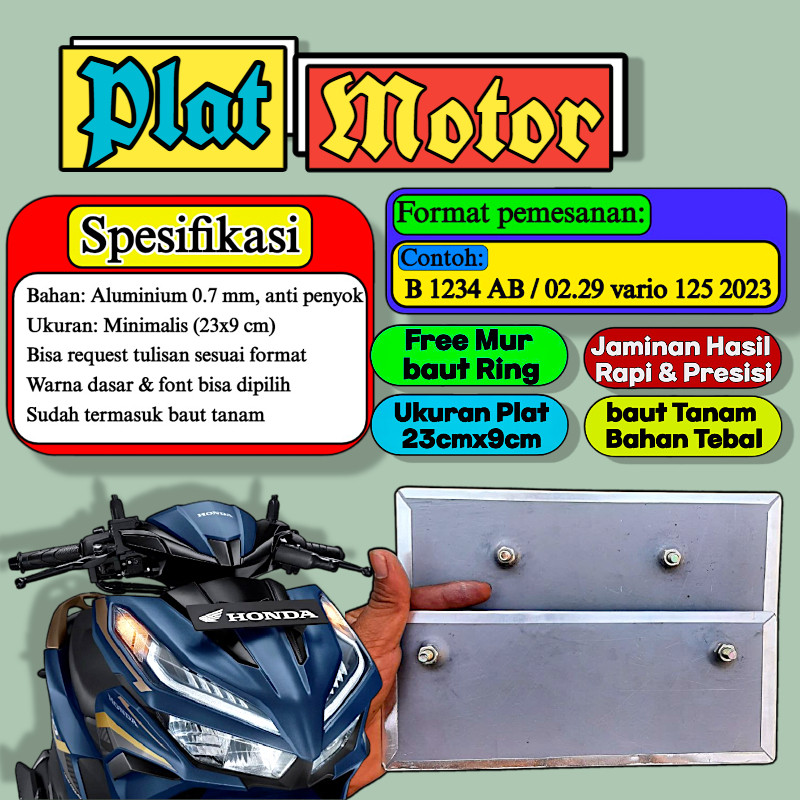 Jual Custom Plat Variasi Warna Putih Baut Tanam | Shopee Indonesia