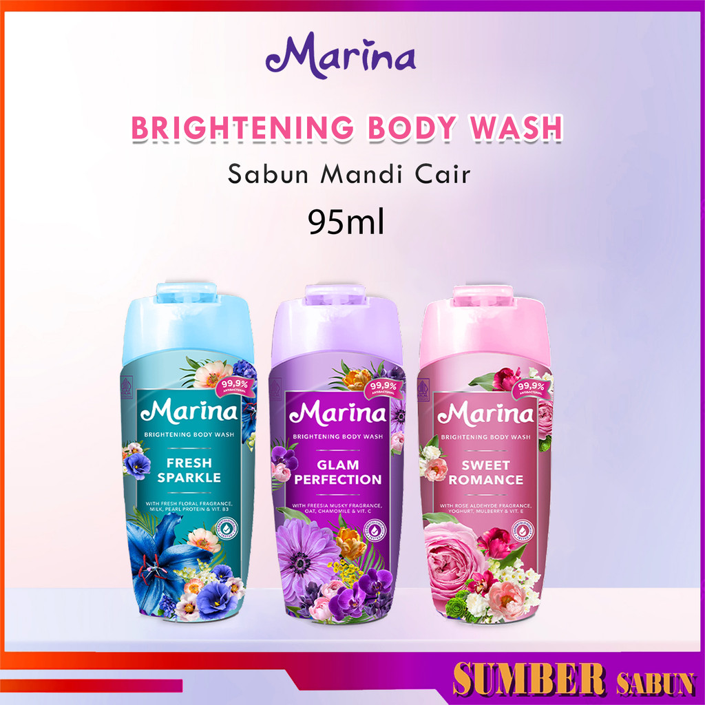 Jual Marina Brightening Body Wash Botol 95ml - Sabun Mandi Melembutkan Kulit Tubuh | Shopee ...