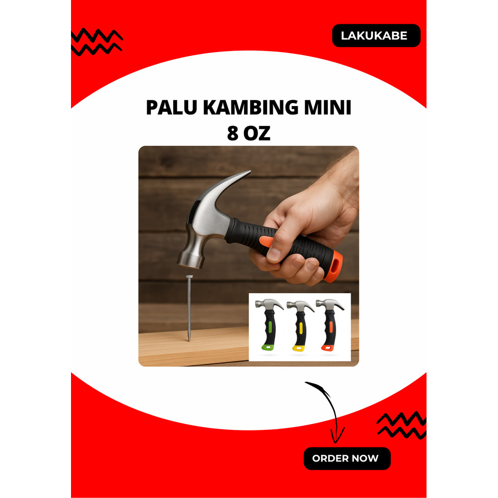 Jual Palu Kambing Hammer Mini Cebol Kecil Gagang Viber Karet 8 Oz ...