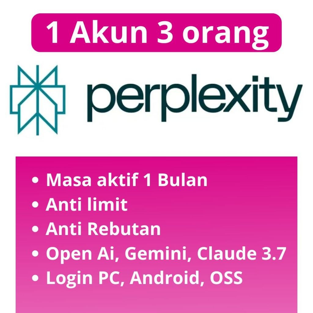 Jual Perplexity AI Pro Premium Anti Rebutan DeepSeek Claude OPEN AI 1 Bulan | Shopee Indonesia