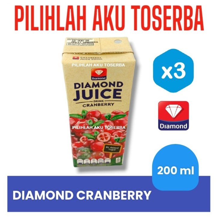 Jual DIAMOND JUICE CRANBERRY Jus Cranberry 200 ml - ( HARGA 3 pcs ...