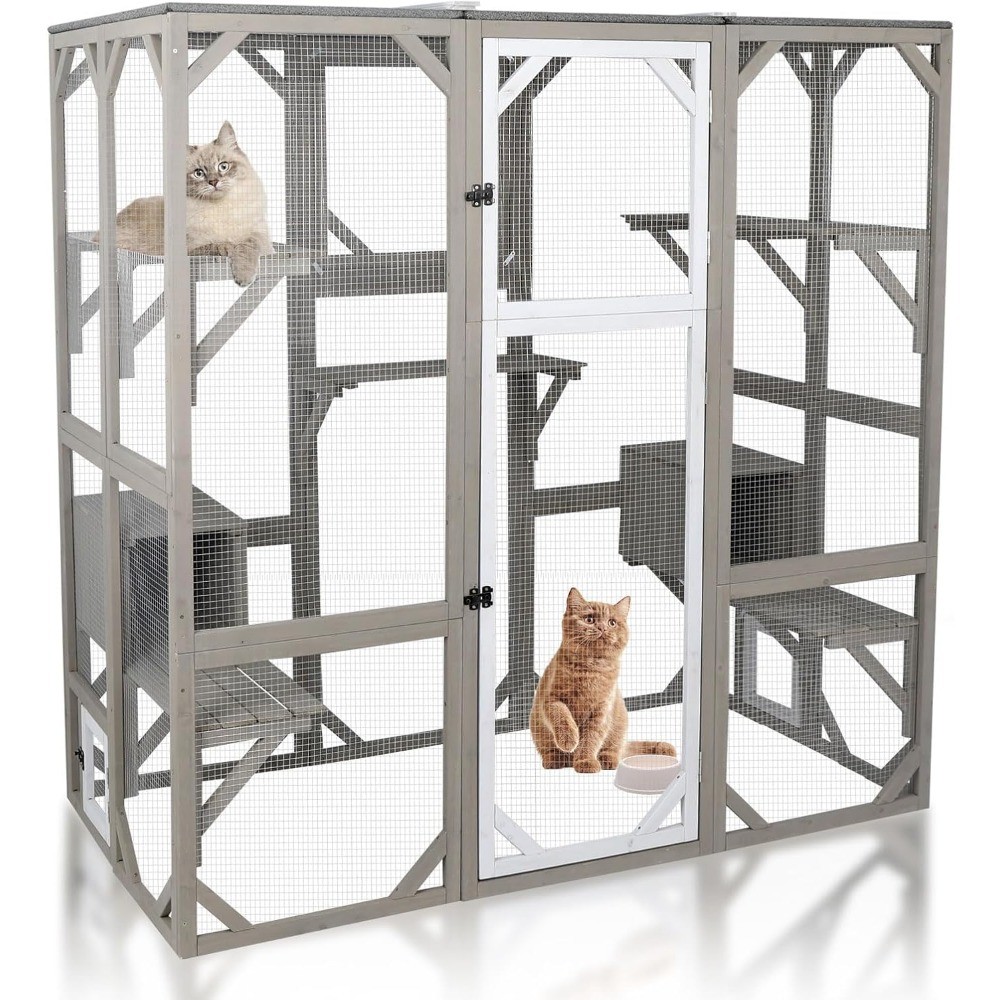 Jual Catio Outdoor Cat Enclosure Window, 71'' Large Cat House for ...