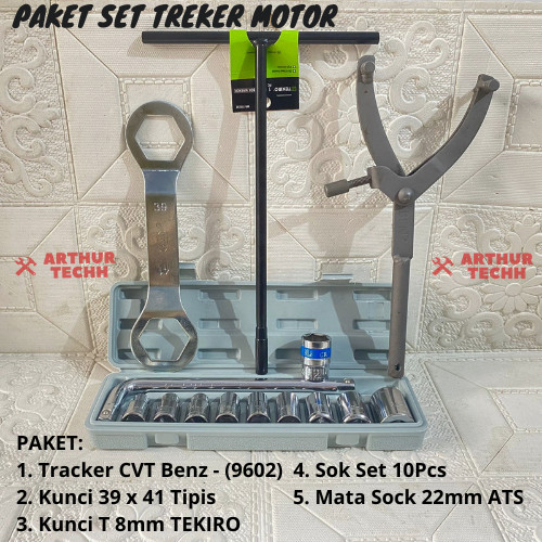 Jual PAKET Treker CVT Motor Matic Kunci 39 41 + Sok Set + Kunci T 8mm Tekiro | Untuk Semua Motor ...