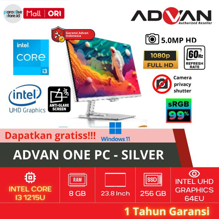 Jual Advan One PC I3 Gen12 FHD 99%SRGb / RAM 8GB / 256GB SSD / WIN11 ...