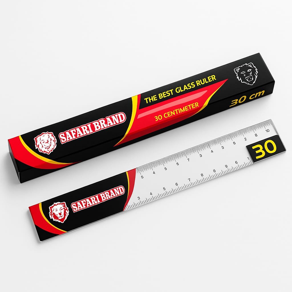 Jual PENGGARIS MIKA 30 CM SAFARI BRAND / GLASS RULER TRANSPARAN PRESISI ...