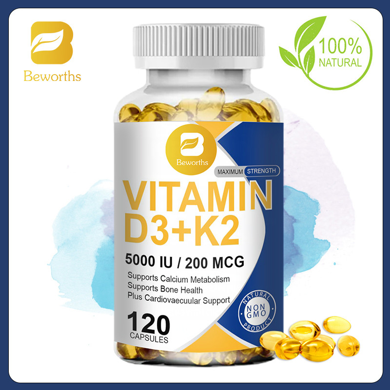 Jual Beworths Organic Vitamin D3 K2 Capsules Vitamin D3 5000iu with ...