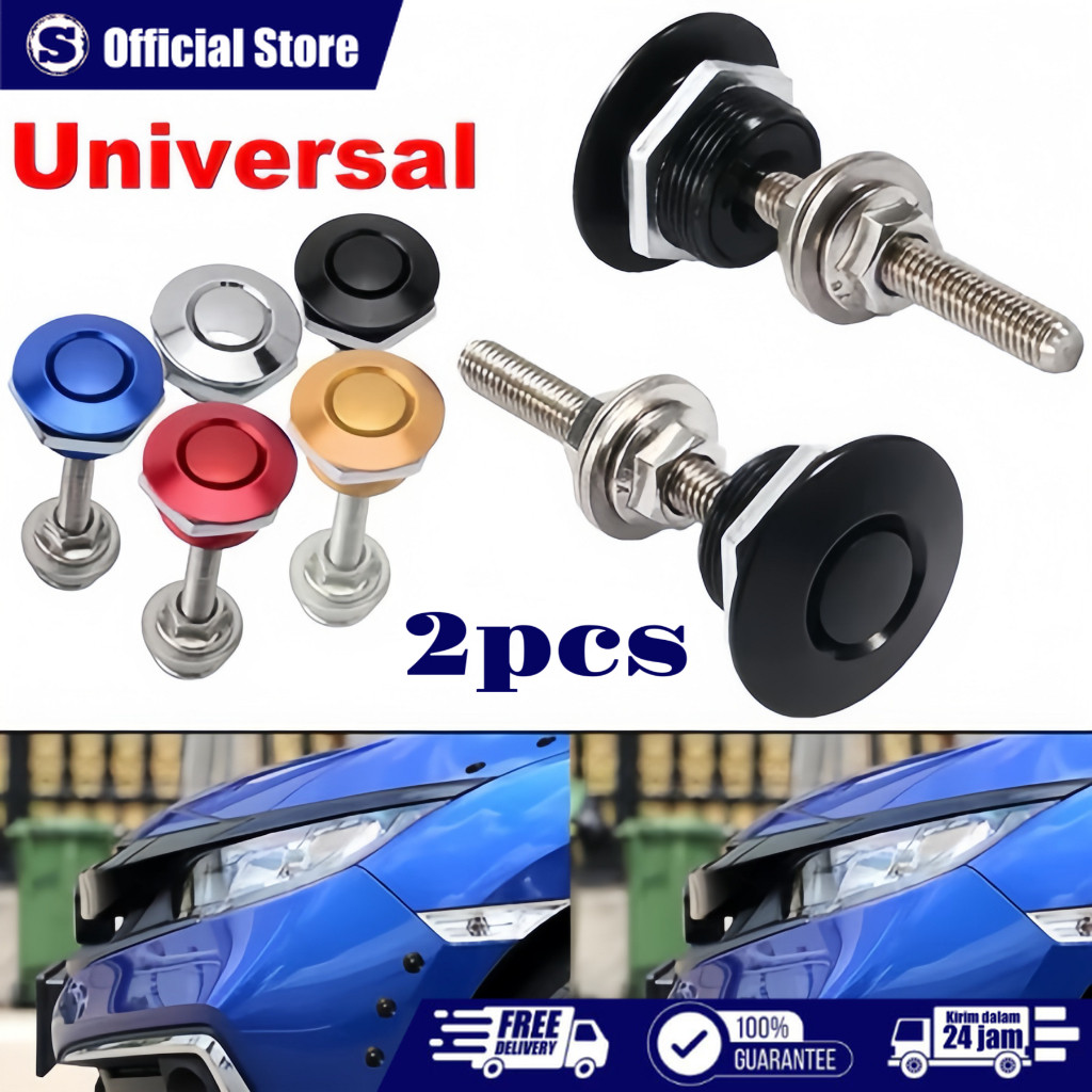 Jual 2pcs 30mm Push Button Quick Release Hood Lock Clip Car Bumper ...