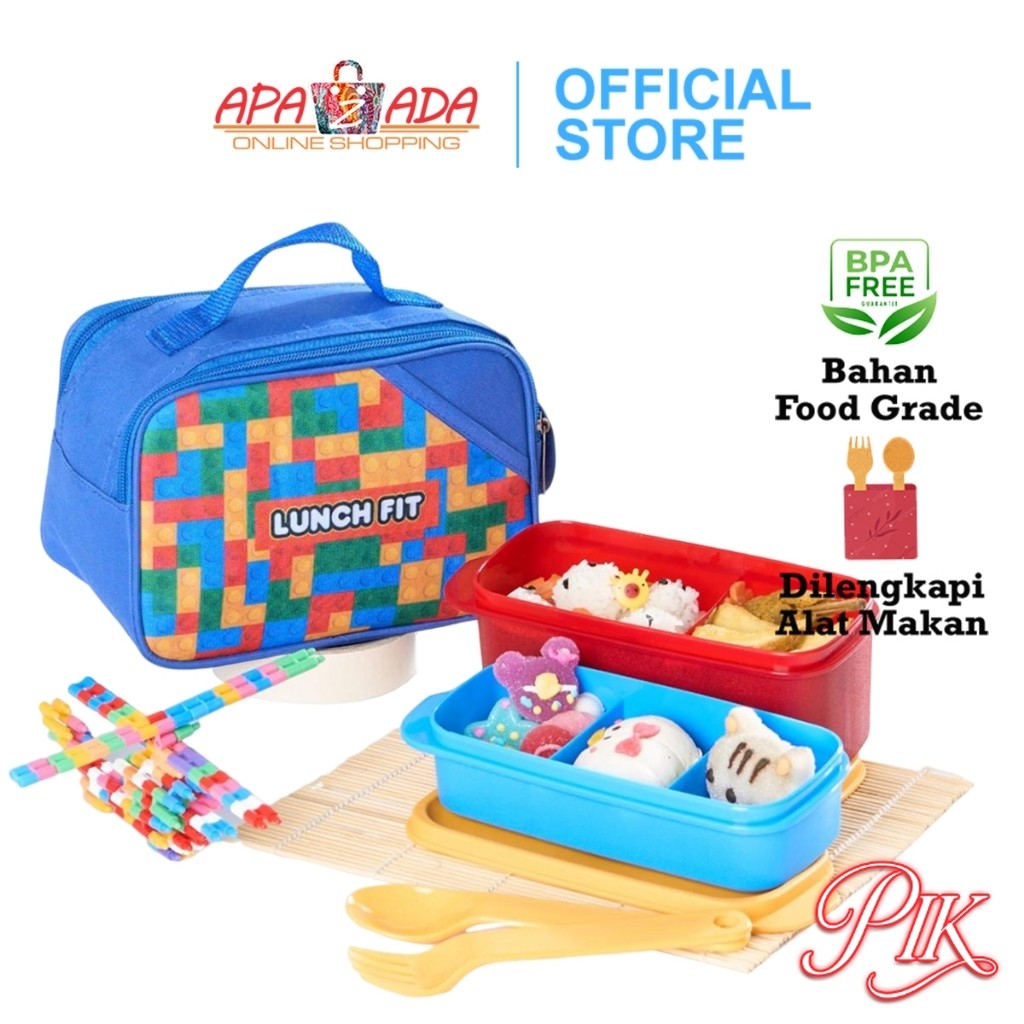 Jual Lunch Box Kenji Set Of 4 Pcs Tas Dengan Tempat Bekal Makan / Kotak ...