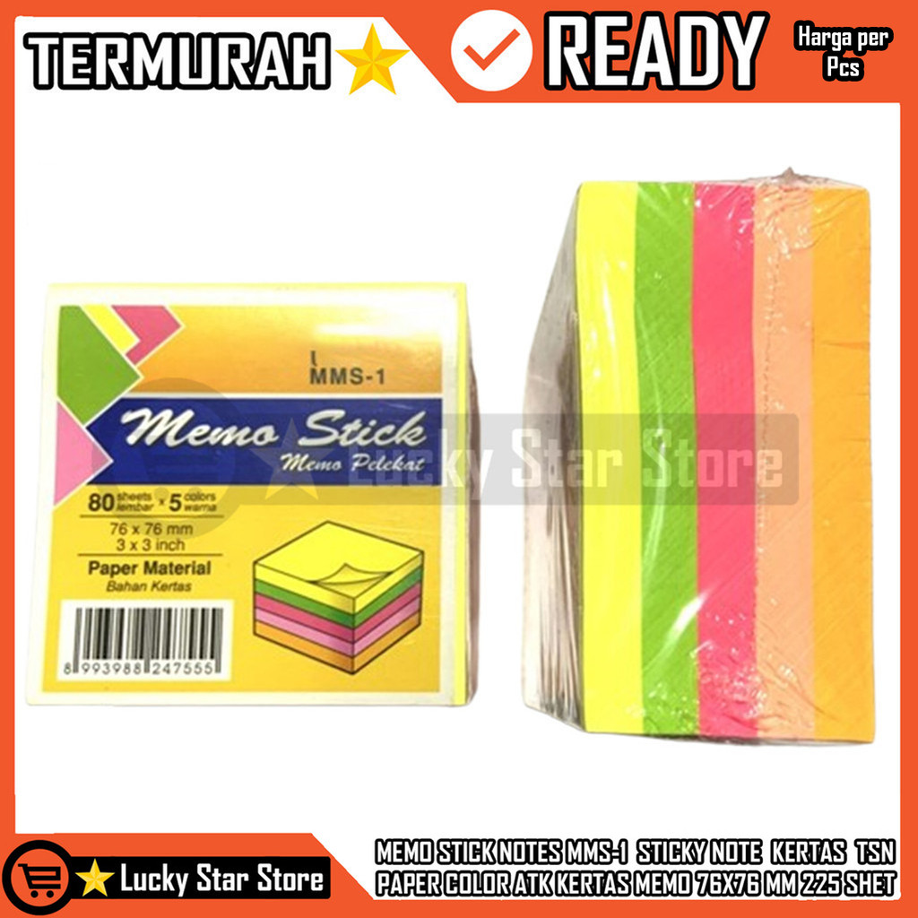Jual JK Papers Color Memo Stick Notes MMS-1 TSN Catatan Tempel Kertas ...