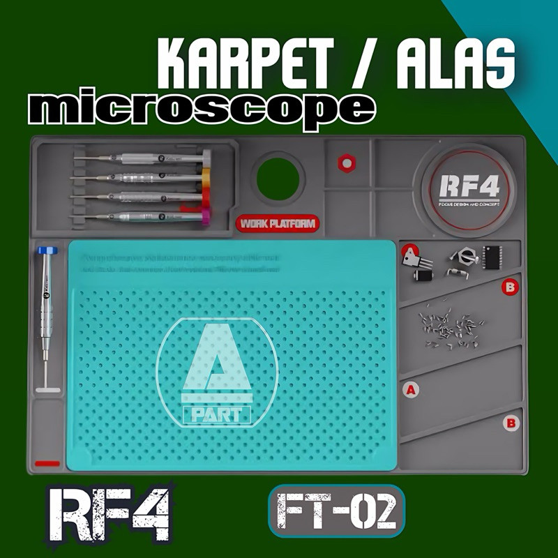Jual KARPET ANTI PANAS KARET MICROSCOPE 260mmx380mm RF P02 GREY GREEN ...