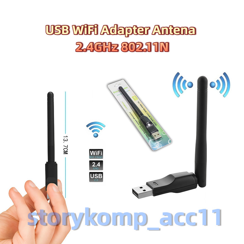 Jual USB WiFi Adapter 150Mbps dengan Antena Eksternal 2.4GHz Kompatibel Laptop PC | Shopee Indonesia