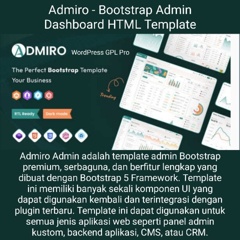 Jual Admiro - Bootstrap Admin Dashboard HTML Template | Shopee Indonesia