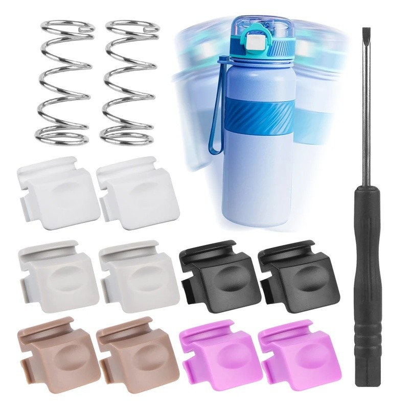 Jual 2Pcs Water Bottle Lid Switch Replacement with Springs & Screw ...