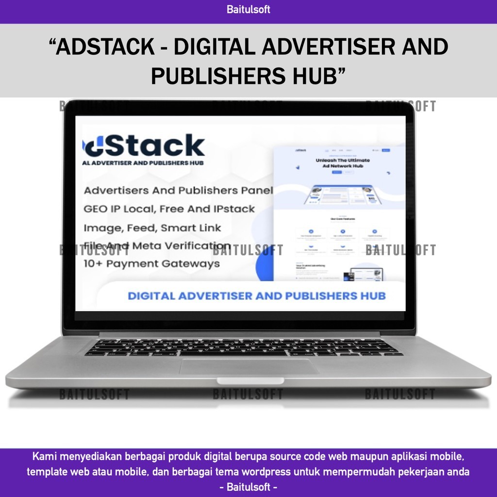 Jual SOURCE CODE APLIKASI WEB ADSTACK - DIGITAL ADVERTISER AND PUBLISHERS HUB D408 BAITULSOFT ...