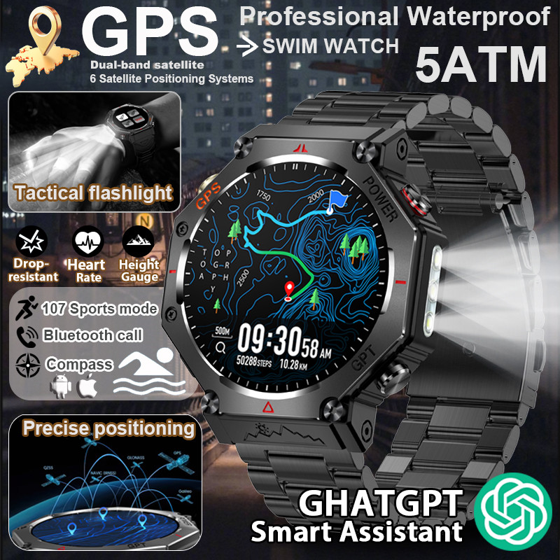 Jual New ChatGPT AI assistant Smart Watch 5ATM Waterproof GPS Built-in ...