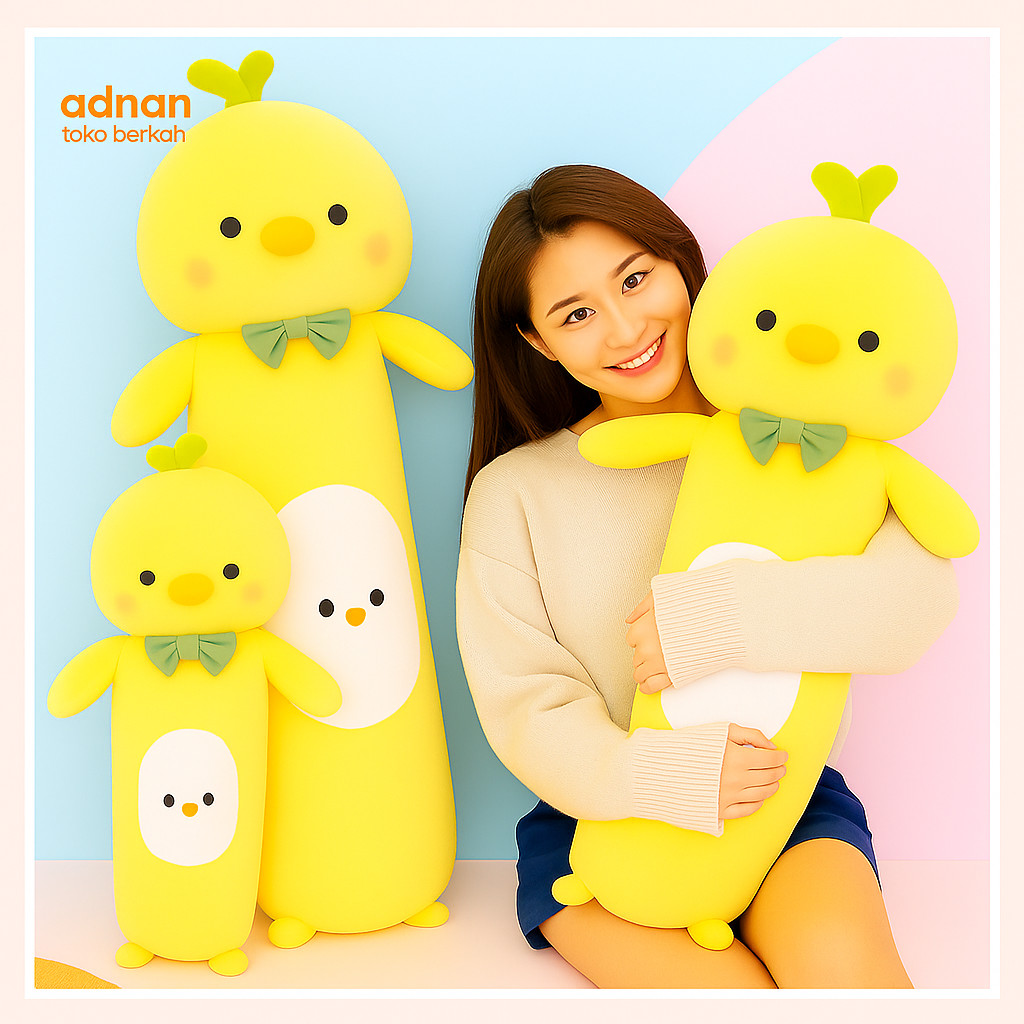 Jual Boneka Guling Bebek Piyo Lucky Ukuran 60Cm Dan 80Cm Hewan Lucu ...