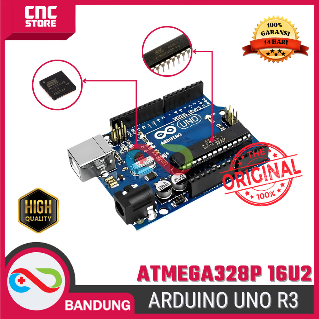 Jual Arduino UNO R3 ATMEGA328P DIP ATMEGA 16U2 Compatible – Tanpa Kabel ...