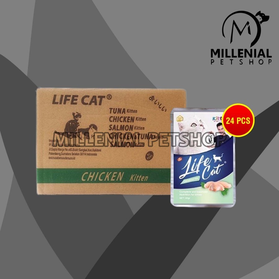 Jual Makanan Basah Kucing Life Cat Sachet Pouch Dus isi 24 PCS 85 GR CO ...