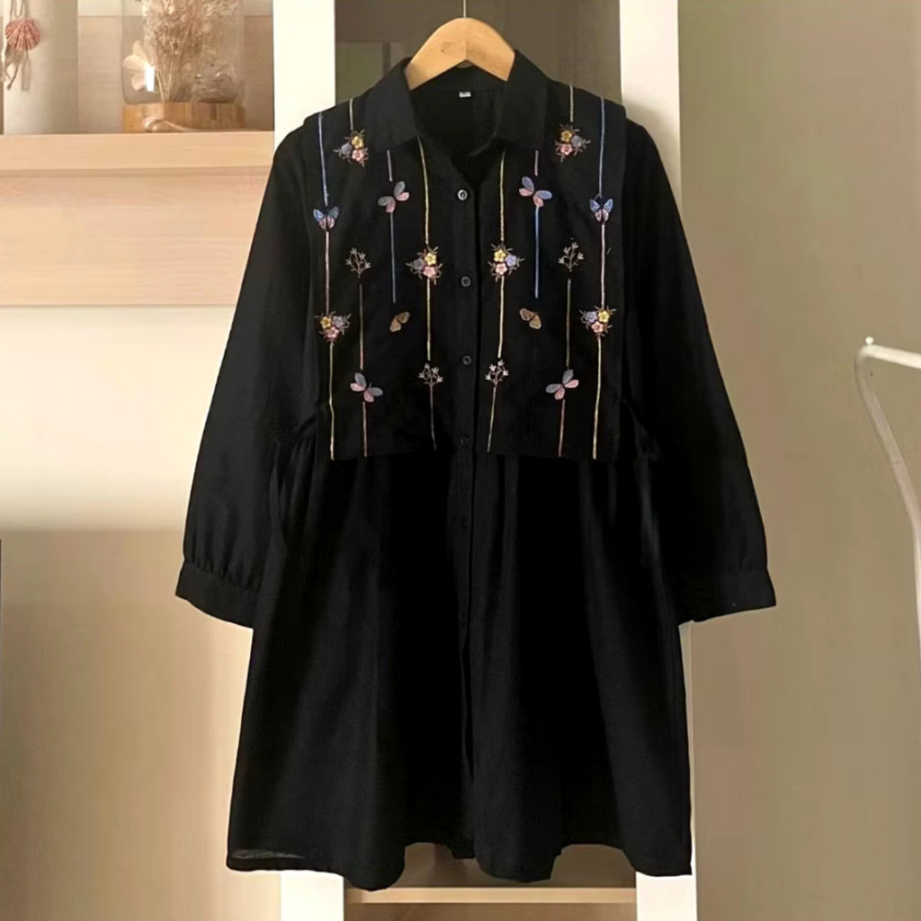 Jual Tunik bordir bahan linen atasan wanita terbaru blouse wanita tunik ...