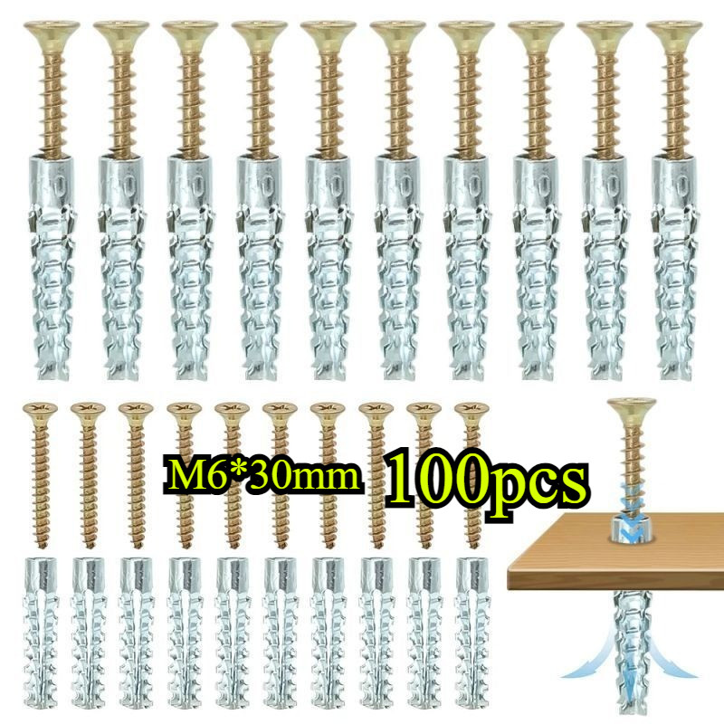 Jual Angkur Baut Tembok M6x30 - Sekrup Dinding 100Set Paket (Anchor ...