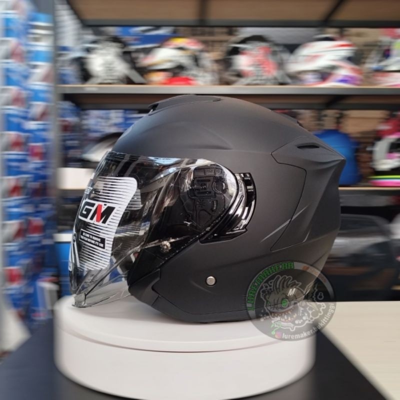 Jual HELM GM FURY DOUBLE VISOR BLACK DOFF | Shopee Indonesia