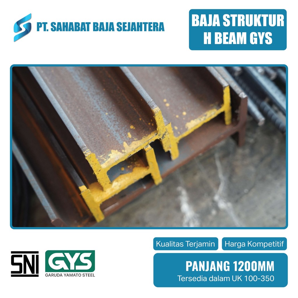 Jual H-Beam - Besi Kanal H - Besi Baja H-Beam 12 Meter Merk GG | Shopee ...