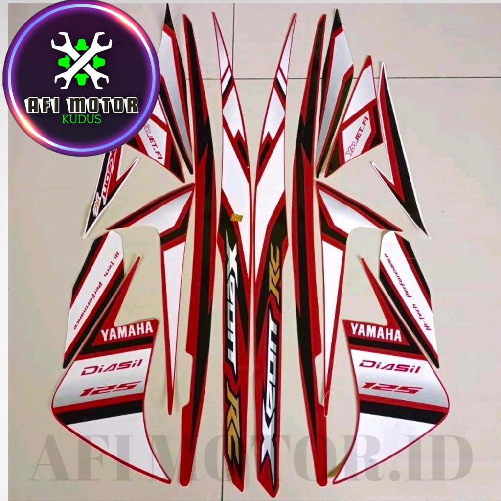 Jual Stiker Striping Sticker Polet Motor YAMAHA Xeon RC 125 2013 Merah ...