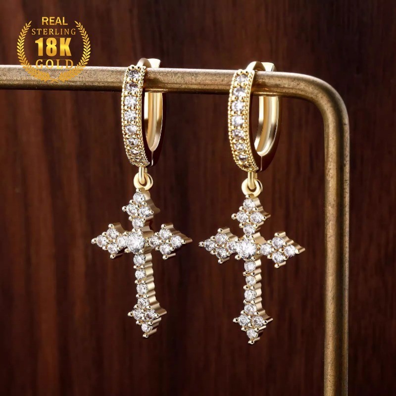 Jual Anting Salib Emas 18k Untuk Perhiasan Wanita | Shopee Indonesia