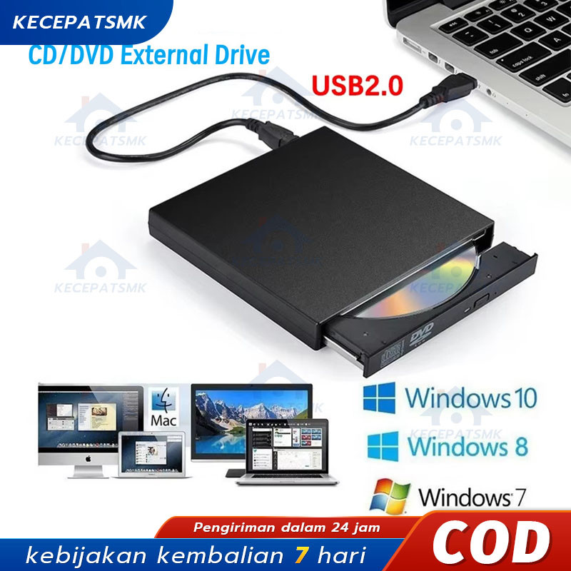 Jual CD ROM Drive External DVD Komputer DVD Drive USB 3.0 Slim Portable ...