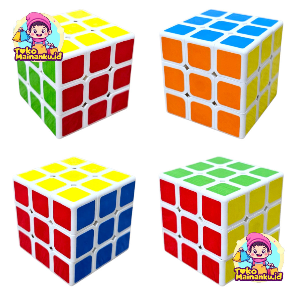 Jual Magic Cube 3x3 Murah Puzzle Edukasi Anak Whitebase Putaran Halus ...
