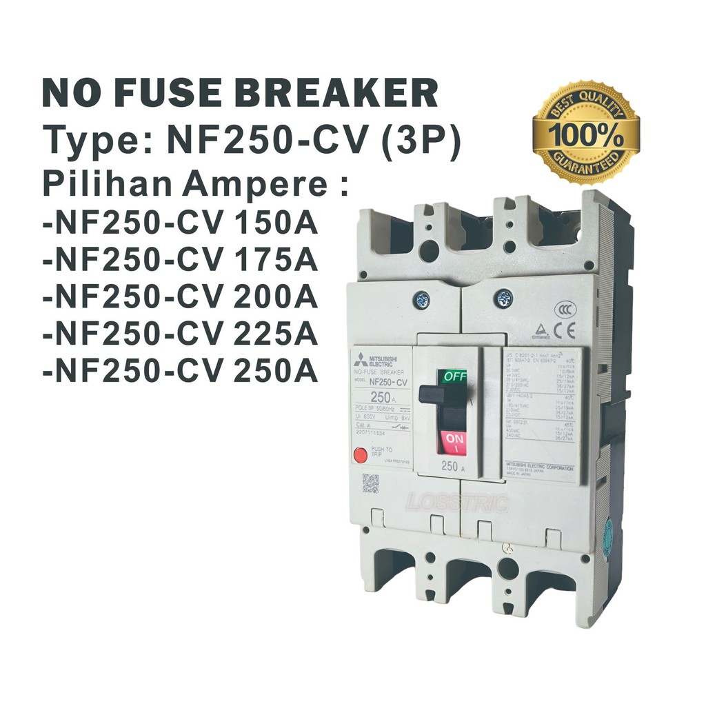 Jual NFB (NO FUSE BREAKER ) MCCB 3P MITSUBISHI NF250-CV 150A / 175A / 200A / 225A / 250A ...