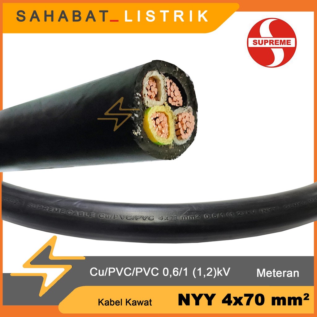 Jual KABEL SUPREME NYY 4X70 KABEL TUFUR HARGA PER METER | Shopee Indonesia