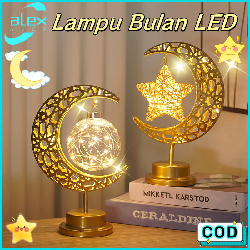 Jual Lampu Bulan LED/Bintang Bulan Seni Besi Lampu LED/LED Warm White ...