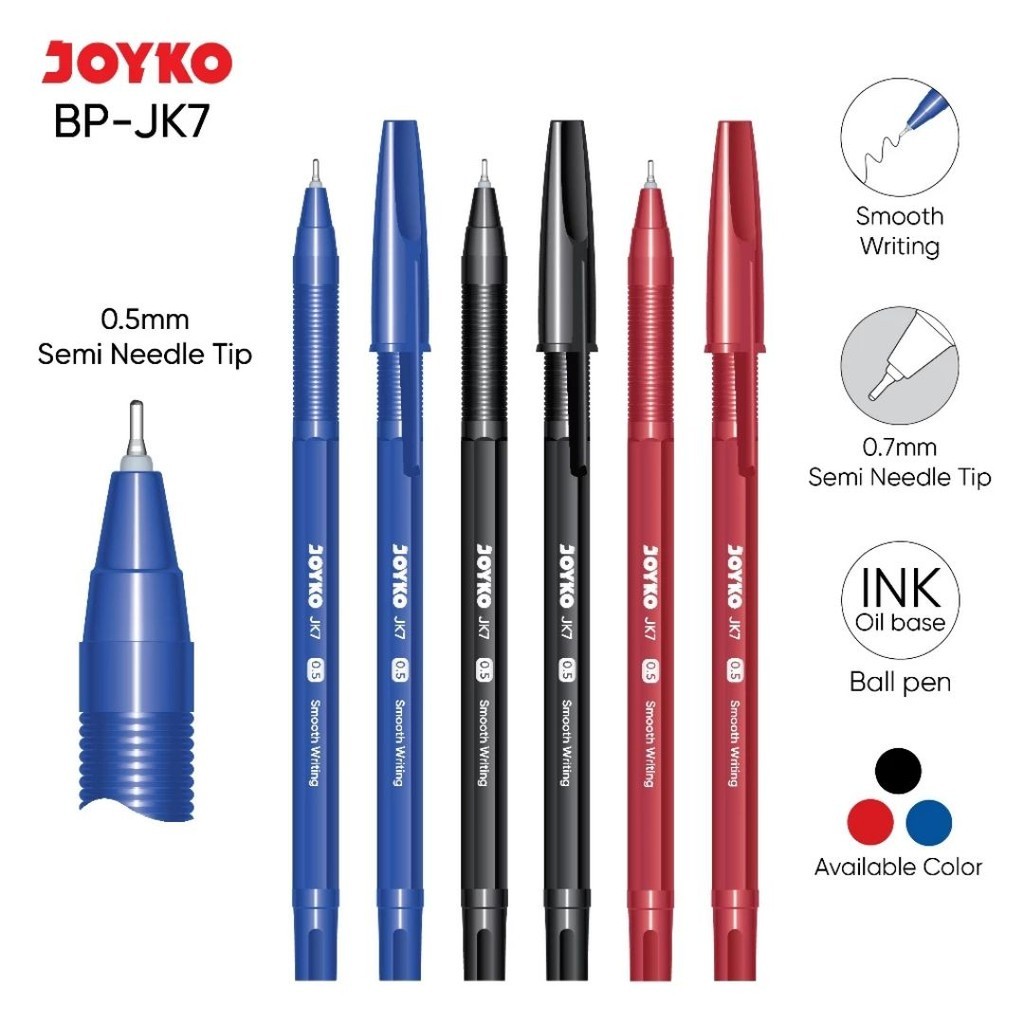 Jual GOJI Pulpen JOYKO 1 Lusin 0.5mm Pena Ballpen Hitam Biru Merah ...