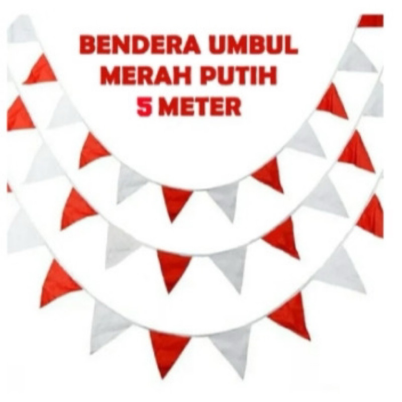 Jual Bendera Kain Segitiga Warna Warni dan Merah Putih Bendera festival Karnaval Panjang 5 meter ...