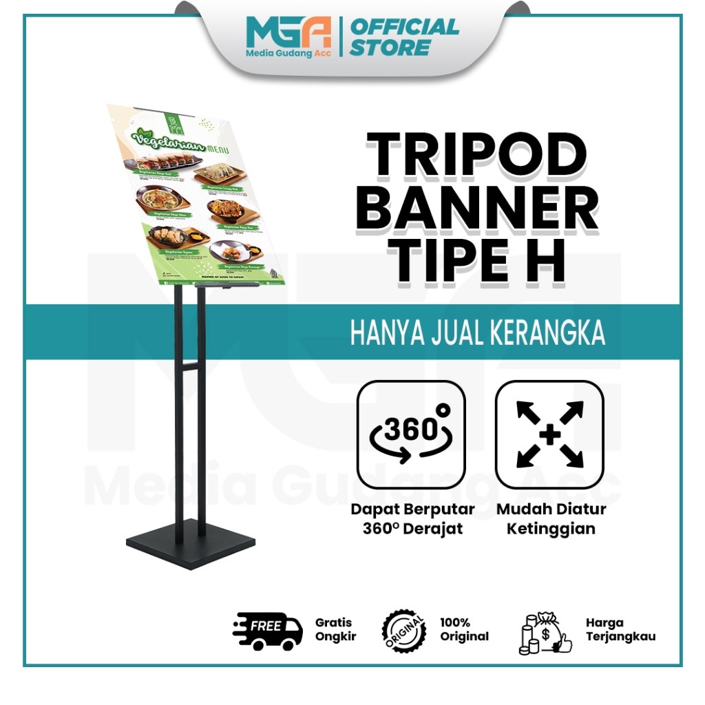 Jual TRIPOD BANNER TYPE H MODEL FRAME MIRING / STAND DISPLAY BANNER ...