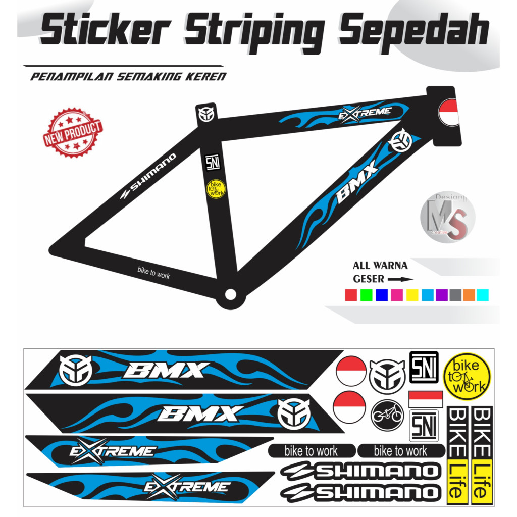 Jual MOTIF LIST Striping Variasi Bike Stiker Sepeda Set BMX STILE Y29 ...