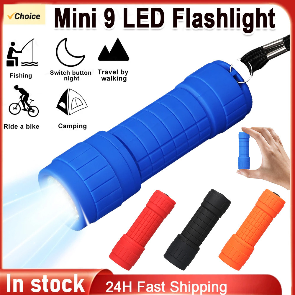 Jual Mini Torch 9 LED Flashlight For Children Adult Aluminum Alloy ...
