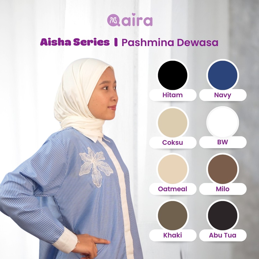 Jual Qaira Jilbab Instan Dewasa Pashmina Kaos Rayon Aisha Series | Shopee Indonesia