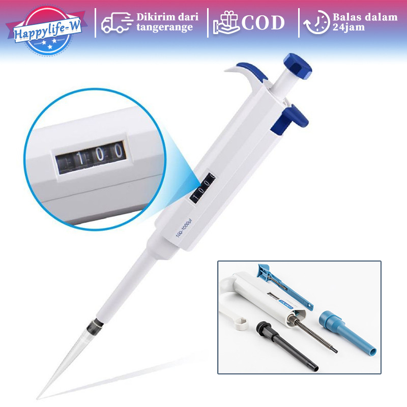 Jual Mikropipet 100-1000ul Mikropipet Adjustable Pipet 10-100ul Tip ...