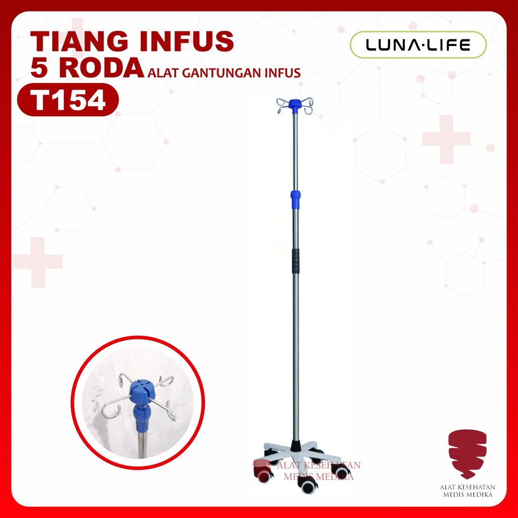 Jual Tiang Infus Kaki 5 Roda Luna Life T154 Alat Gantungan Adjustable ...