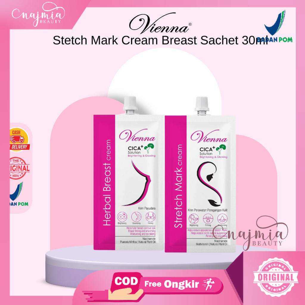 Jual Najmia (Beli 2 lbh murah) VIENNA STRETCH MARK CREAM BREAST CREAM ...
