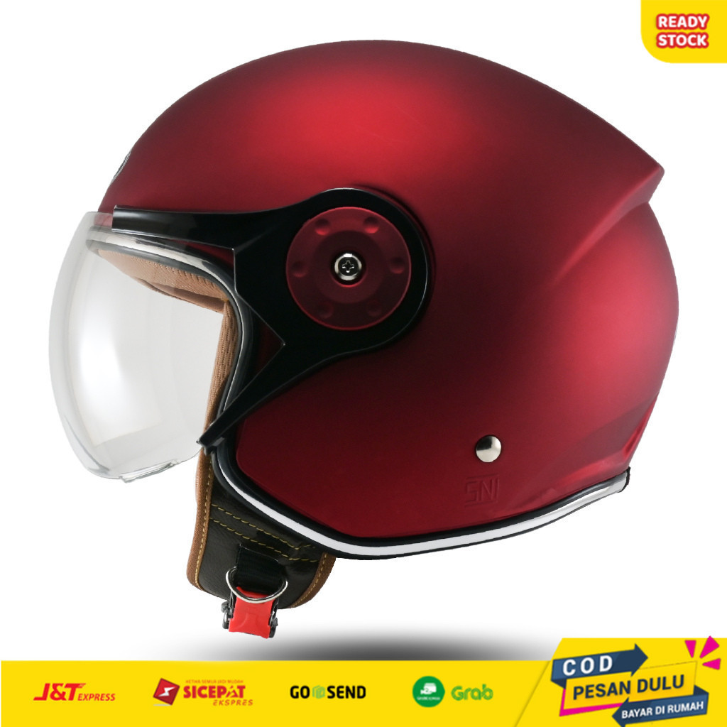 Jual Helm Rsix Cowok Cewek Retro Bogo Premium SNI List Chrome Kekinian ...