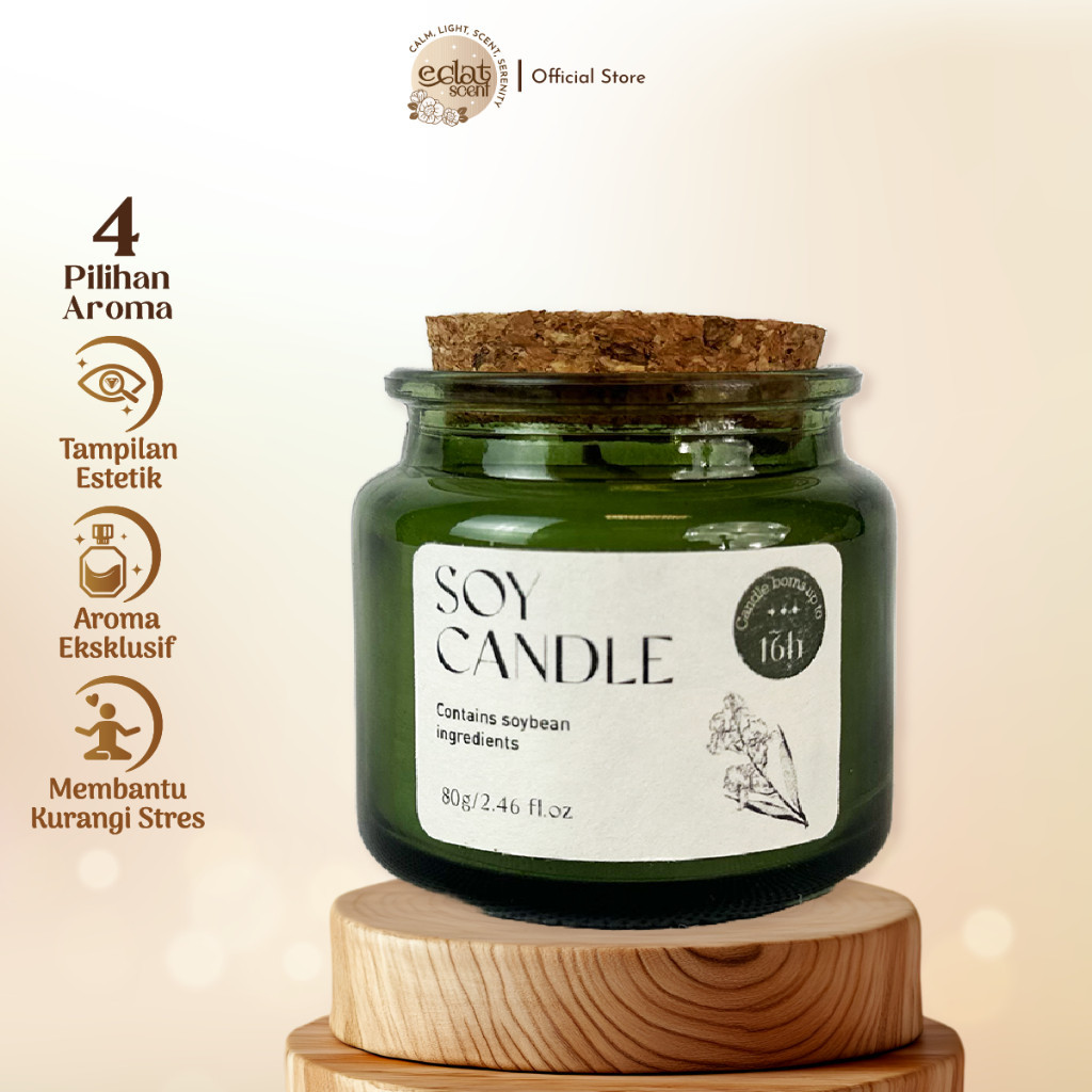 Jual Eclat Candles Lilin Aromaterapi Cup Kaca dengan Tutup Kayu ...